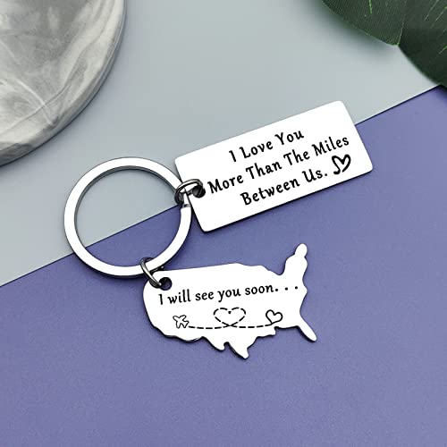 Anniversary Keychain Gift for Husband from Wife Long Distance Relationship Gift for Couple Keychain for Women Men Valentines Day Going Away Gift for Wife Husband Birthday Jewelry Gift for Girlfriend