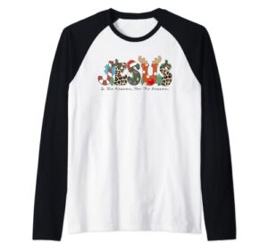 christian jesus the reason christmas stocking stuffer raglan baseball tee