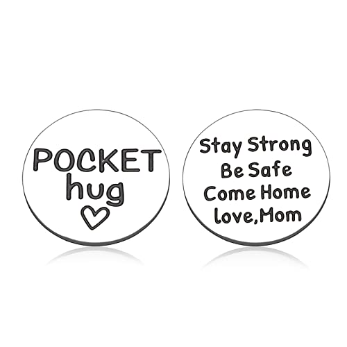 Inspirational Gift for Son Daughter Pocket Hug Token From Mom Dad Family Drive Safe for New Driver Her Kids Valentines Day Christmas Gifts for Boy Girl Stocking Stuffers Birthday Present for Him Her