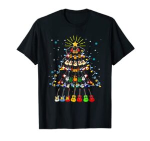 guitar christmas tree merry xmas guitarist lover music t-shirt