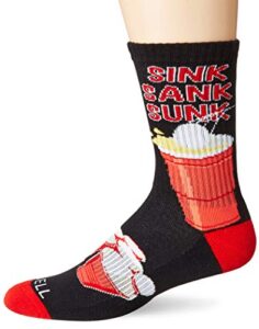 k. bell men’s food and drink casual novelty crew socks, sink sank sunk (black), shoe size: 6.5-12