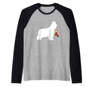 briard christmas stocking stuffer dog raglan baseball tee