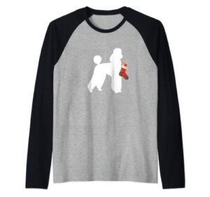 poodle christmas stocking stuffer dog raglan baseball tee