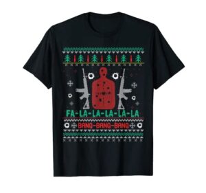 bang bang ar-15 gun point cool christmas gift ugly t-shirt