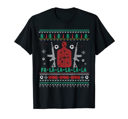 Bang Bang AR-15 Gun Point Cool Christmas Gift Ugly T-Shirt