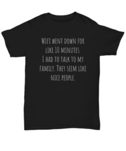 wifi down shirt gift for teenager or preteen funny family tshirt teen gift christmas idea stocking stuffer no wifi unisex tee black