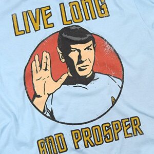 Star Trek Spock Live Long and Prosper T Shirt w/Stickers (Medium) Light Blue