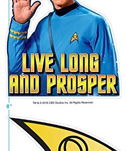 Star Trek Spock Live Long and Prosper T Shirt w/Stickers (Medium) Light Blue