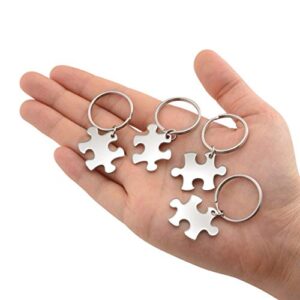 Personalized Master Custom Puzzle Matching Piece Pendant Keychain Set of 4 Friendship Gift