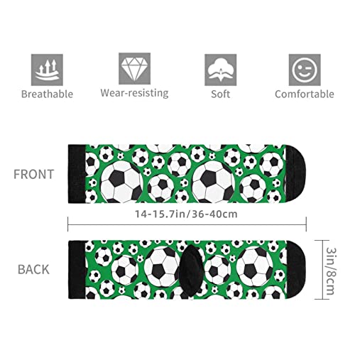 bassyil Soccer Socks Casual Dress Crew Novelty Funny Crazy Football Socks For Women Men