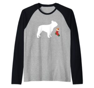 bulldog christmas stocking stuffer dog raglan baseball tee