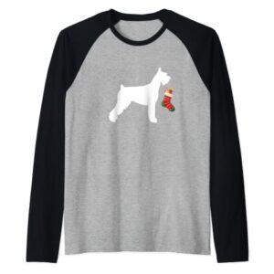 Giant Schnauzer Christmas Stocking Stuffer Dog Raglan Baseball Tee