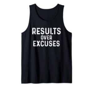 results over excuses funny workout quotes no making excuses tank top