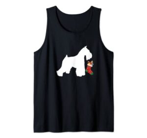 miniature schnauzer christmas stocking stuffer dog tank top