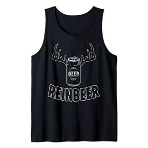 Christmas Reindeer Beer Funny Tank Top