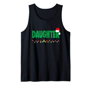 christmas daughter sibling santa matching family tank top