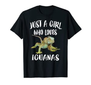 just a girl who loves iguanas reptile pet lover gift t-shirt