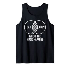 mens dad jokes venn diagram father’s day gift idea for pop tank top