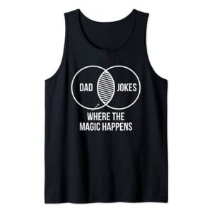 Mens Dad Jokes Venn Diagram Father’s Day Gift Idea for Pop Tank Top