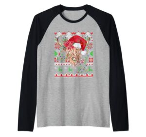 farmhouse christmas stocking stuffers highland ugly cow raglan baseball tee