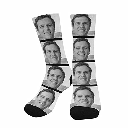 Custom Faces Print Socks Pictures Black Personalized Funny Photo Socks Birthday Gifts