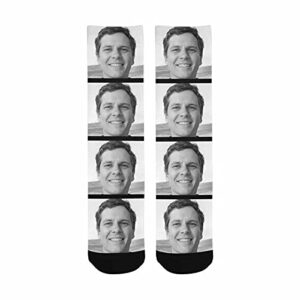 Custom Faces Print Socks Pictures Black Personalized Funny Photo Socks Birthday Gifts