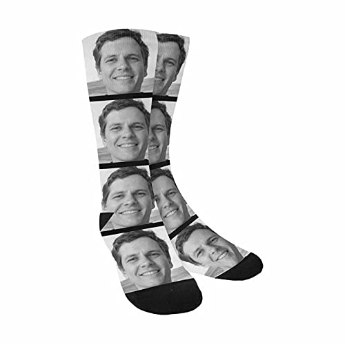 Custom Faces Print Socks Pictures Black Personalized Funny Photo Socks Birthday Gifts