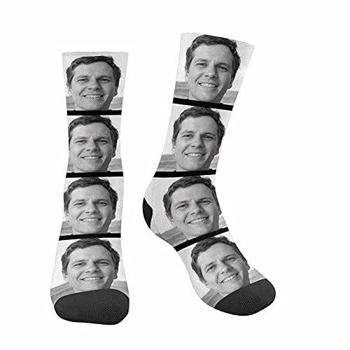 Custom Faces Print Socks Pictures Black Personalized Funny Photo Socks Birthday Gifts