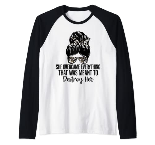 She Overcame Everything That Was Meant To Destroy Her Raglan Baseball Tee