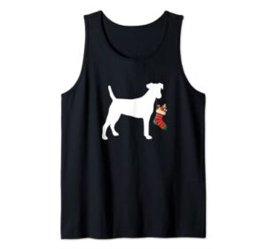 fox terrier christmas stocking stuffer dog tank top