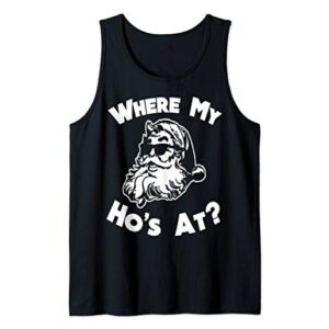 Christmas Santa Ho Funny Adult Humor Joke Tank Top