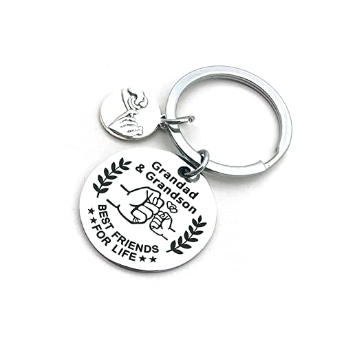 Grandad Grandpa Gifts from Grandson Keychain Christmas Gifts for Grandfather Grandpa Grandson Birthday Gifts for Papa Granddad Key Ring