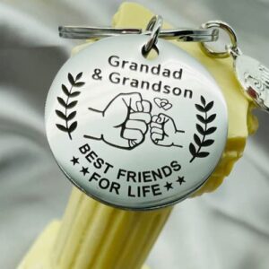 Grandad Grandpa Gifts from Grandson Keychain Christmas Gifts for Grandfather Grandpa Grandson Birthday Gifts for Papa Granddad Key Ring