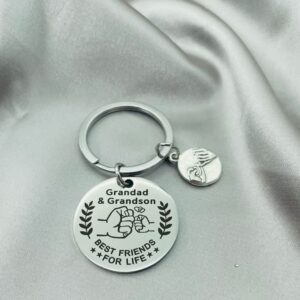 Grandad Grandpa Gifts from Grandson Keychain Christmas Gifts for Grandfather Grandpa Grandson Birthday Gifts for Papa Granddad Key Ring