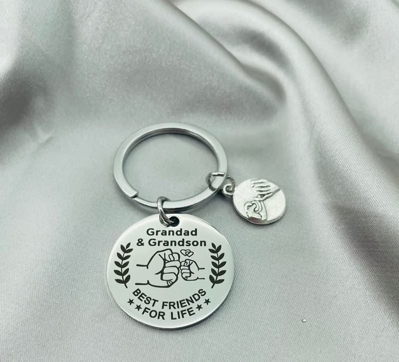 Grandad Grandpa Gifts from Grandson Keychain Christmas Gifts for Grandfather Grandpa Grandson Birthday Gifts for Papa Granddad Key Ring