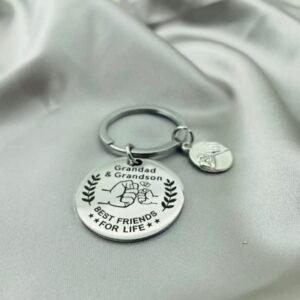 Grandad Grandpa Gifts from Grandson Keychain Christmas Gifts for Grandfather Grandpa Grandson Birthday Gifts for Papa Granddad Key Ring