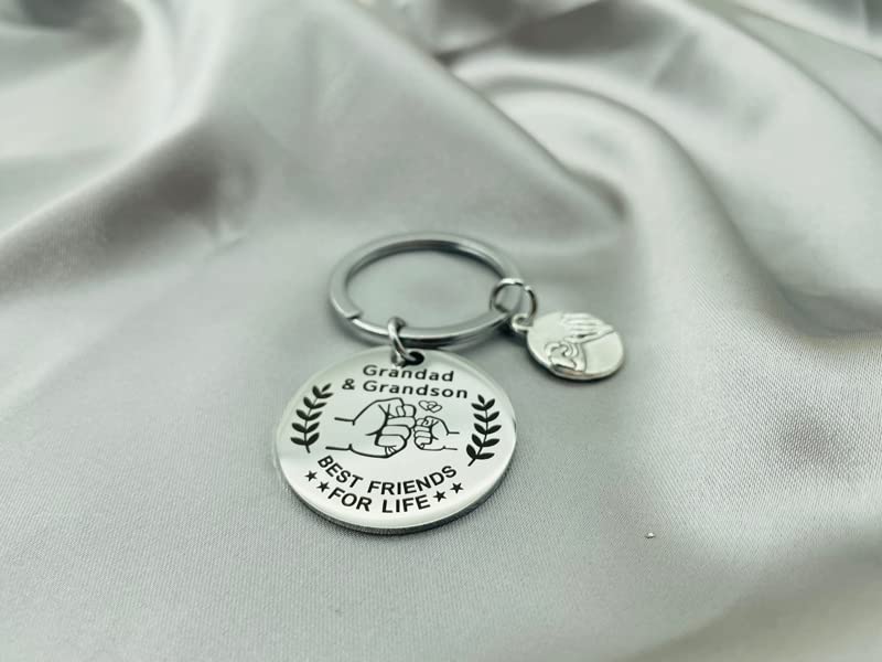 Grandad Grandpa Gifts from Grandson Keychain Christmas Gifts for Grandfather Grandpa Grandson Birthday Gifts for Papa Granddad Key Ring