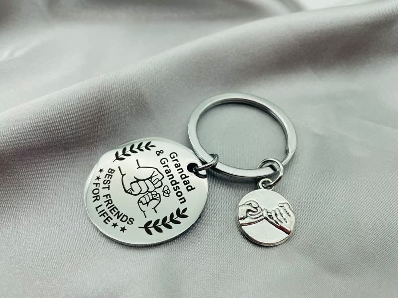 Grandad Grandpa Gifts from Grandson Keychain Christmas Gifts for Grandfather Grandpa Grandson Birthday Gifts for Papa Granddad Key Ring