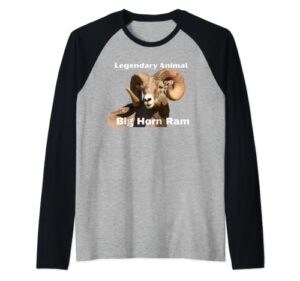 legendary animal big horn ram bighorn raglan baseball tee