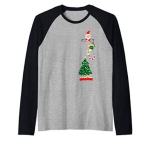 santa in a pocket christmas stocking stuffer gift raglan baseball tee