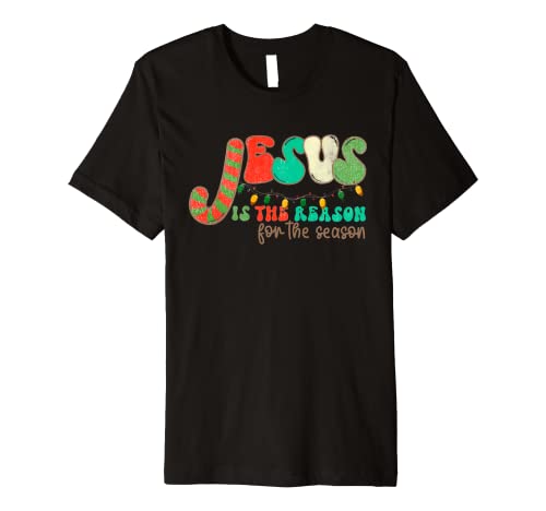 Christian Jesus The Reason Christmas Stocking Stuffer Xmas Premium T-Shirt