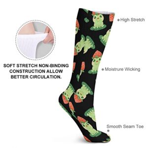 Strawberry Frog Socks 5 Pairs Pack Funny Crew Socks Novelty Dress Socks for Women Men Boys Girls