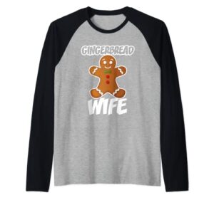 gingerbread wife christmas stocking stuffer raglan baseball tee