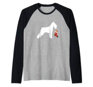 standard schnauzer christmas stocking stuffer dog raglan baseball tee