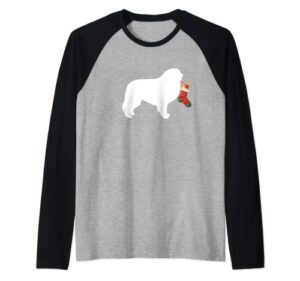 great pyrenees christmas stocking stuffer dog raglan baseball tee