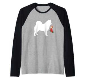 alaskan malamute christmas stocking stuffer dog raglan baseball tee