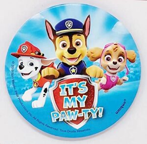 paw patrol it’s my paw-ty! birthday party button (2.75 inches)