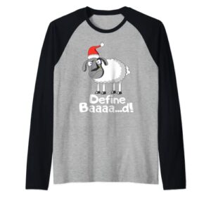 define bad sheep lover farmer christmas stocking stuffer raglan baseball tee