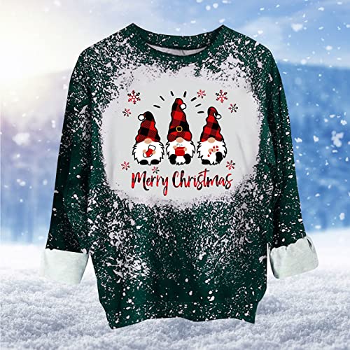 Men's Ugly Christmas Sweatshirt Crewneck Long Sleeve Tops Funny Graphic Pullover Sweatshirts Men's Ugly Christmas 3D Green