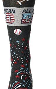 K. Bell Men's Classics Novelty Crew Socks, All American Dad (Black Heather), Shoe Size: 6-12